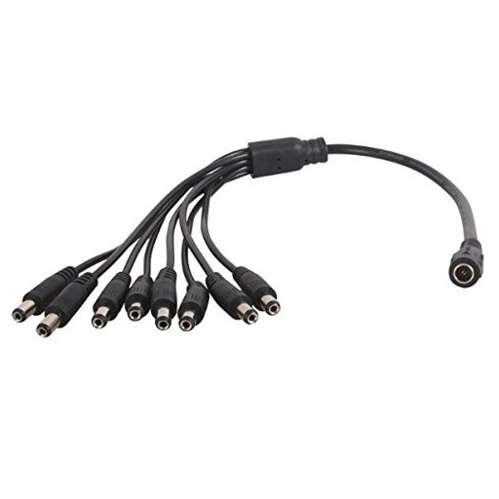 DC CONNECTOR CCTV POWER SUPPLY CABLE FEMALE TO 8 X MALE 2.1mm FTT7-008 ...