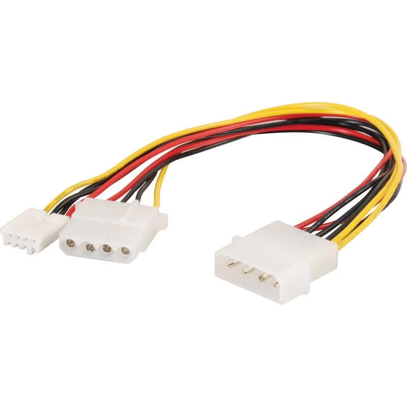 POWER CABLE 4 PIN MALE TO 4 PIN FEMALE & 4 PIN FEMALE FLOPPY - GCTECH