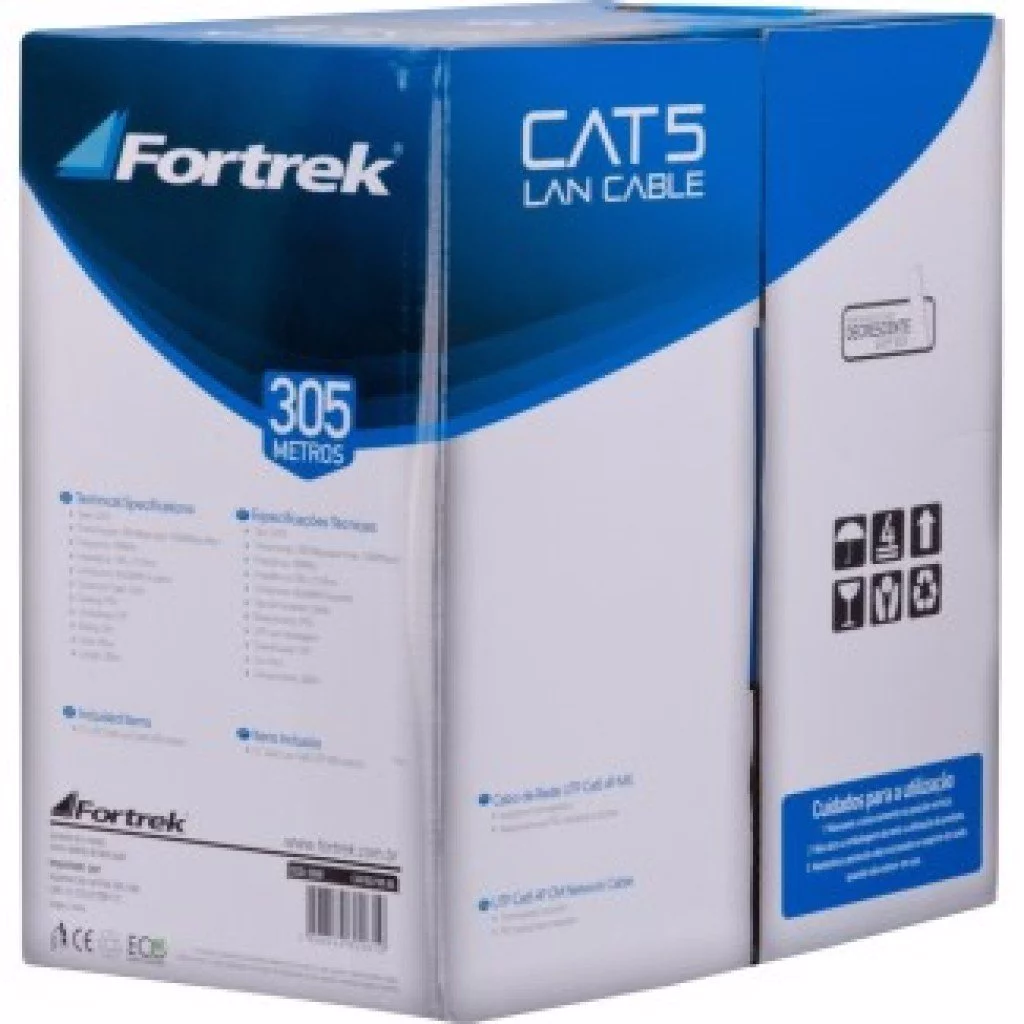 FORTEK UTP ETHERNET CABLE 305m BLACK CAT 5 CCA ΚΑΛΩΔΙΟ ΔΙΚΤΥΟΥ ΜΑΥΡΟ ...