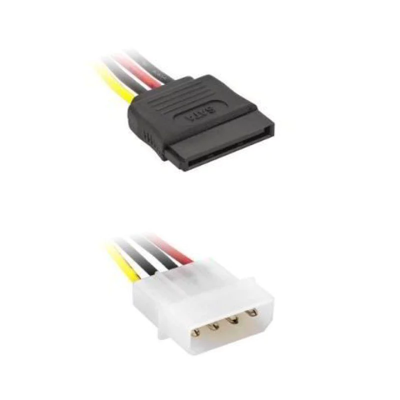 POWERTECH CAB-W011 0.20m ADAPTOR INTERNAL MOLEX MALE TO 2 Χ SATA MALE ...