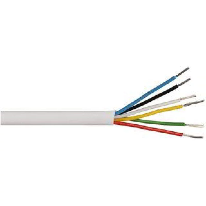 ALARM CABLE WHITE 1m 6 X 0.22 mm ΚΑΛΩΔΙΟ ΣΥΝΑΓΕΡΜΟΥ ΛΕΥΚΟ FTT8-106 - GCTECH