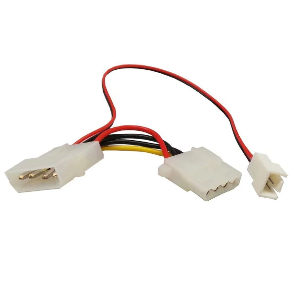 POWER CABLE 0,20m INTERNAL 4 PIN ATX MALE TO 1 X 4 PIN FEMALE + 1 X 2 ...