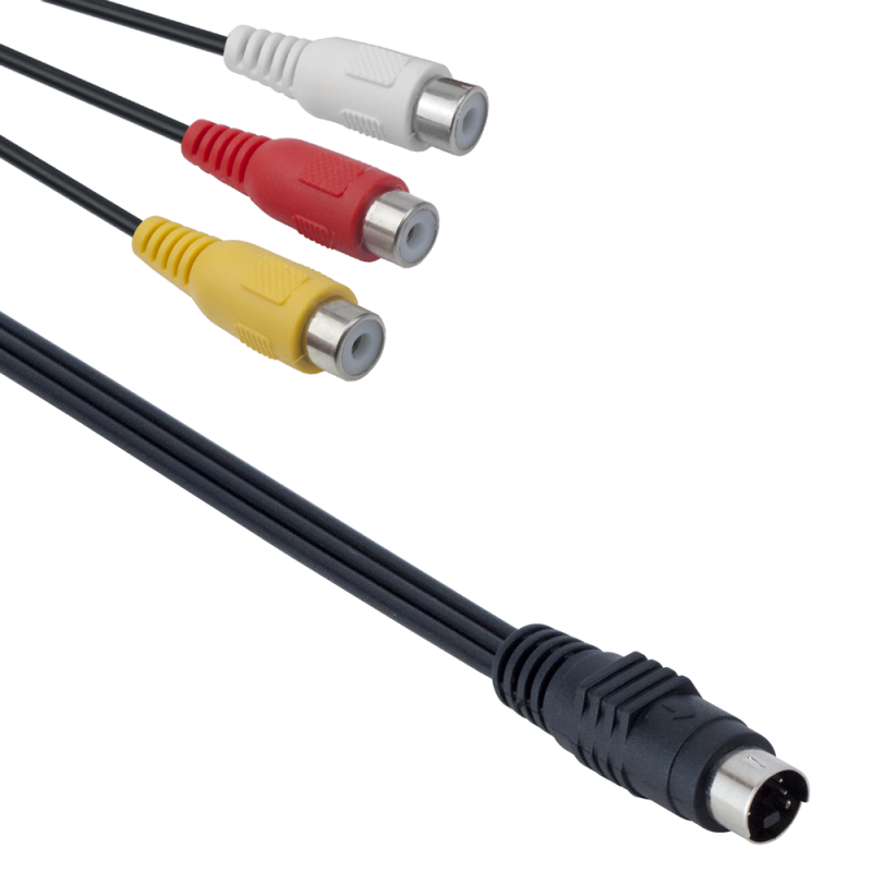 DETECH SVIDEO MALE CABLE TO 3 X RCA FEMALE 0.2m AUDIO-VIDEO-AV ...