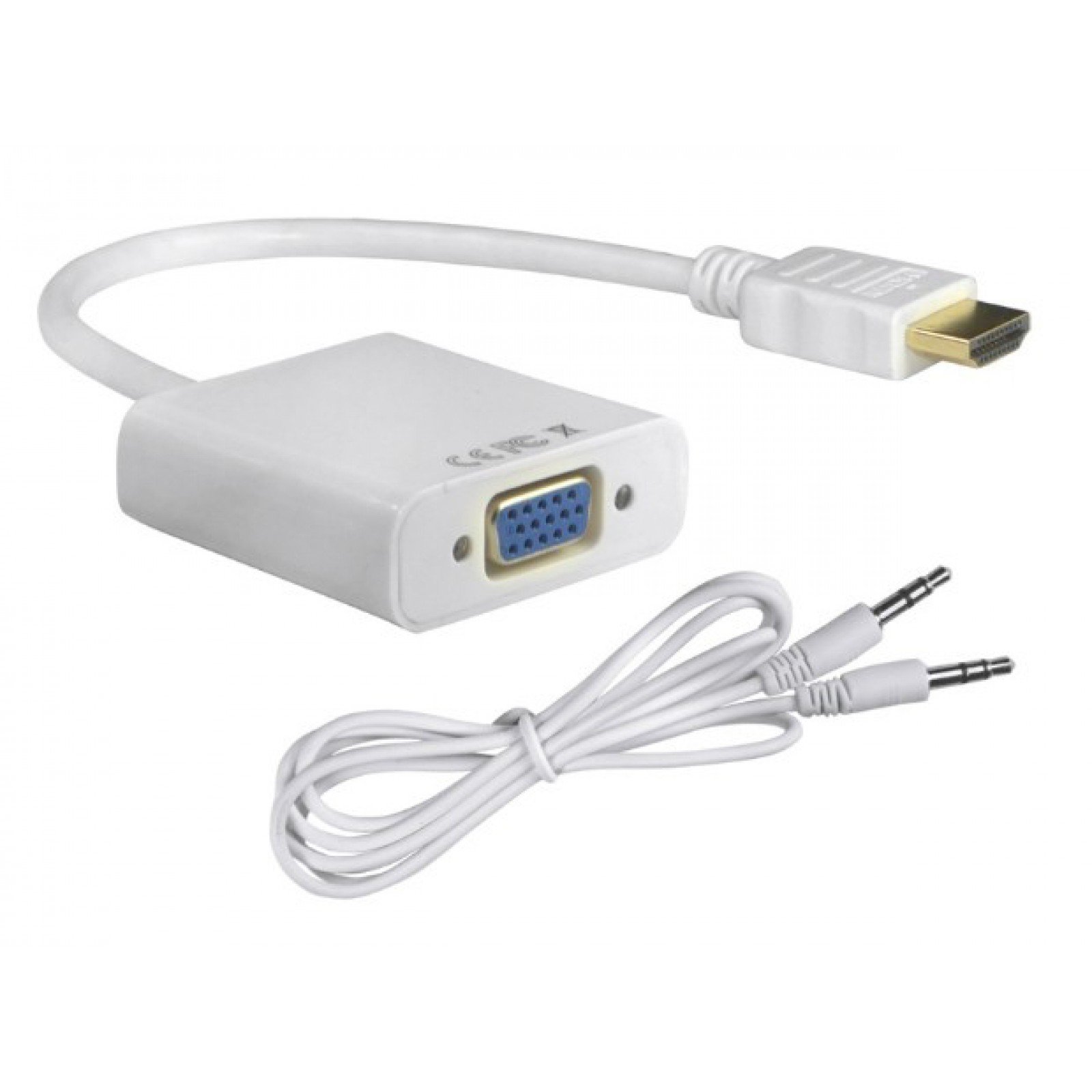 HDMI 1.4 19pin CONVERTER ADAPTER TO VGA M/F GOLD WITH AUDIO CAB-H072 WHITE - GCTECH