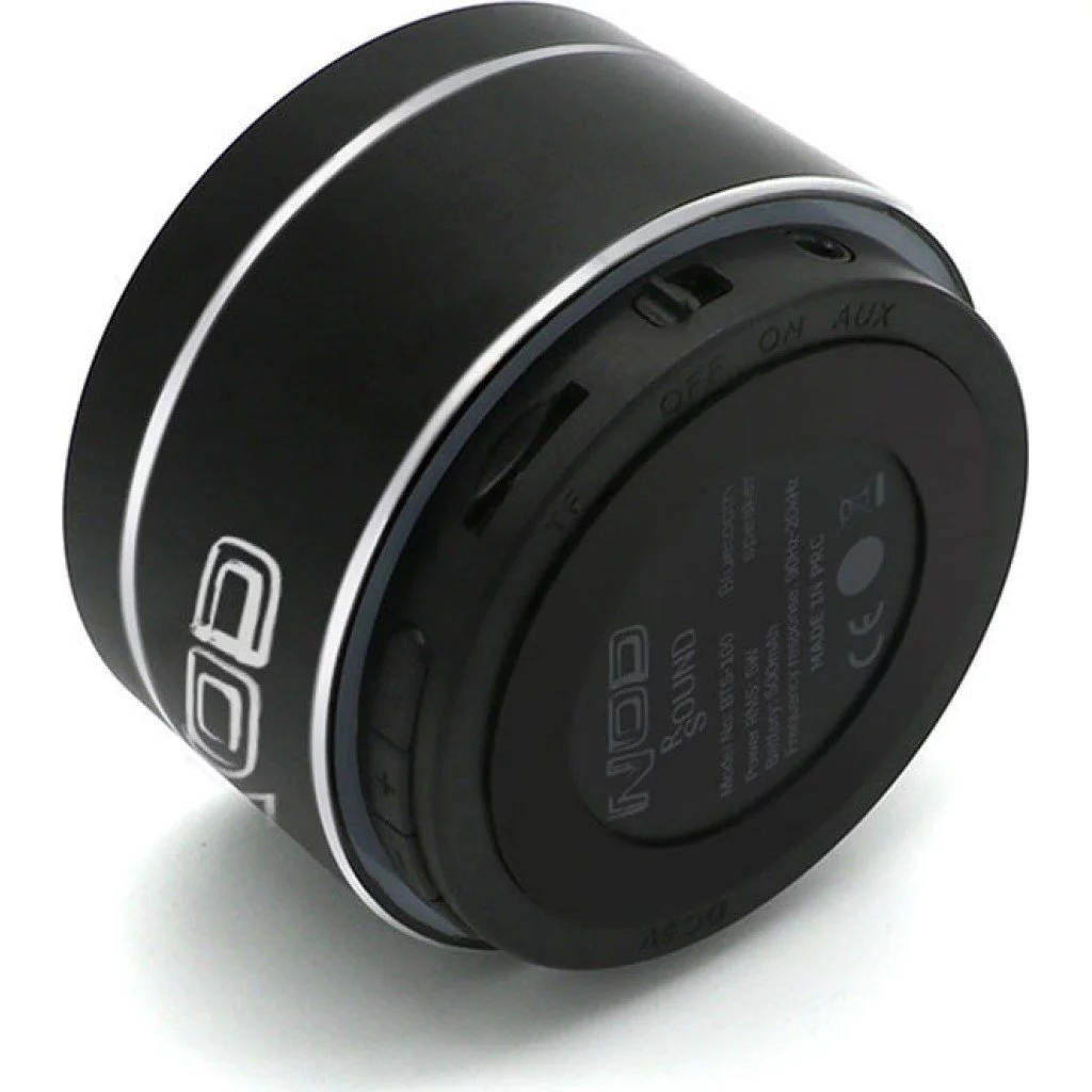 NOD ROUND SOUND BLACK MINI PORTABLE SPEAKER 5W BLUETOOTH MICRO SD FM ...
