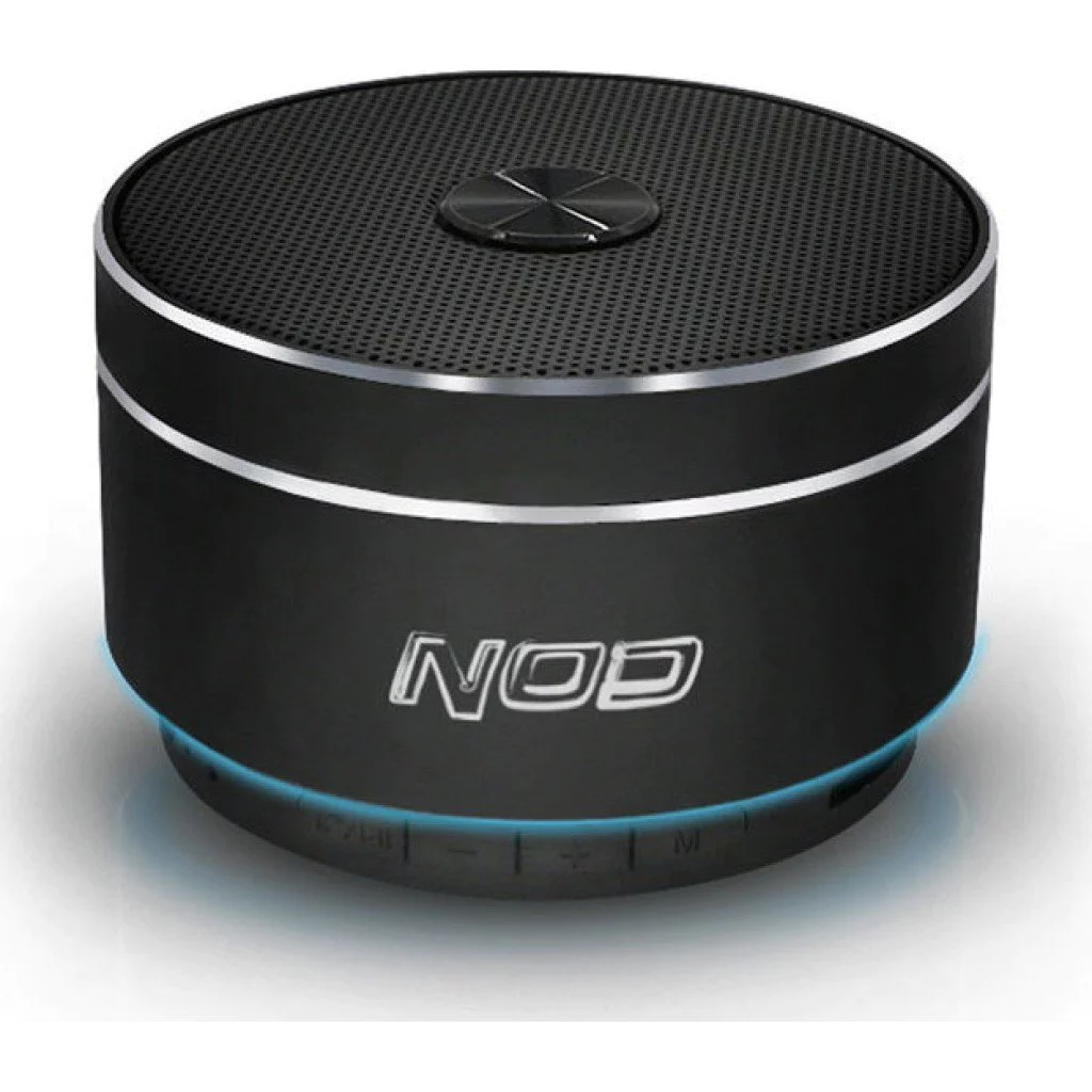 NOD ROUND SOUND BLACK MINI PORTABLE SPEAKER 5W BLUETOOTH MICRO SD FM ...
