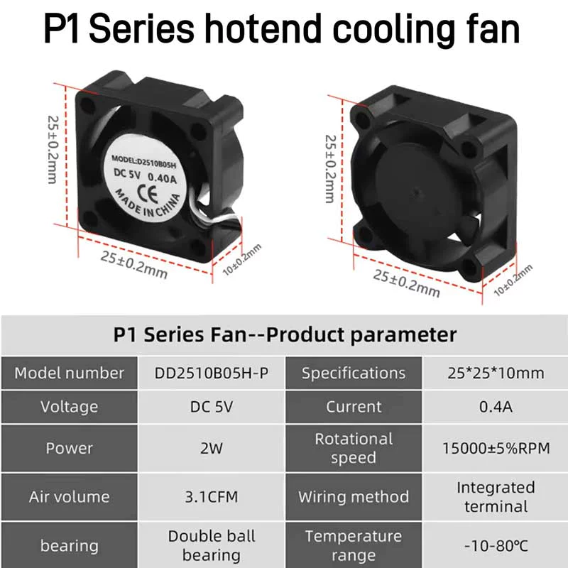 Bambu lab Hotend Cooling Fan For P1P/P1S