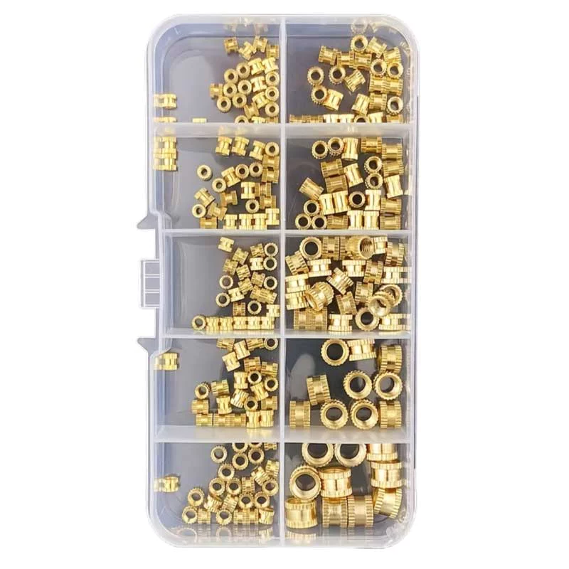Heat-Set Threaded Inserts Kit Knurled Brass M2/M2.5/M3/M4/M5/M6 220 Pieces